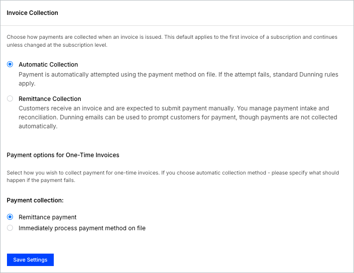 Invoices Settings – Maxio